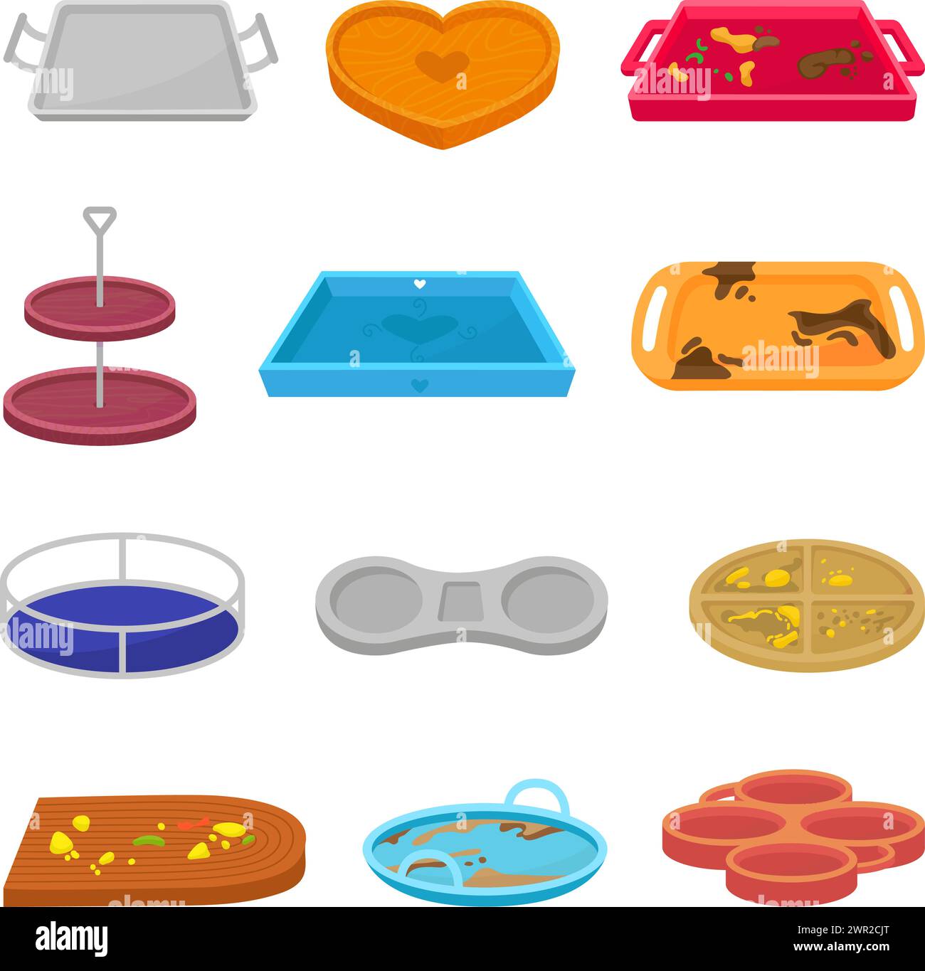 Empty dirty dog bowl Stock Vector Images - Alamy