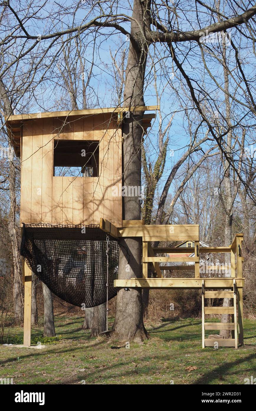 The treehouse is a lot of fun for kids Stock Photo - Alamy