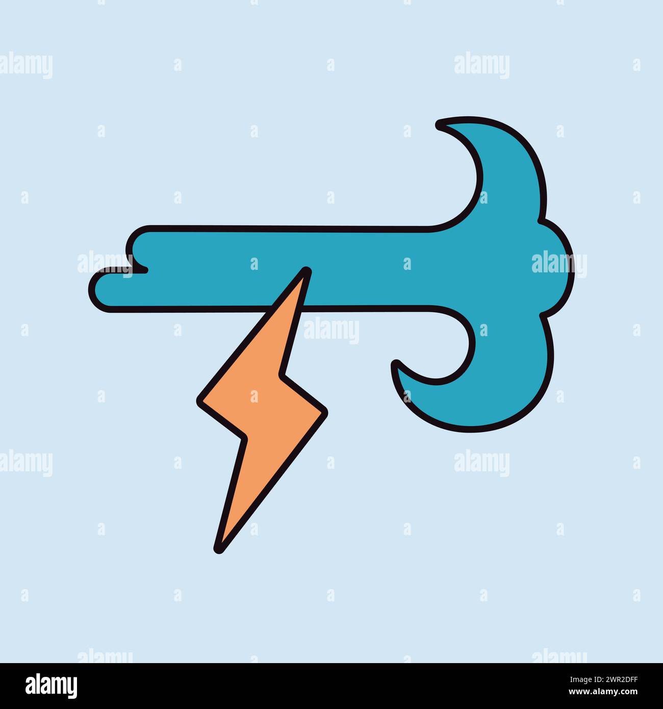 Wind lightning vector icon. Meteorology sign. Graph symbol for travel ...