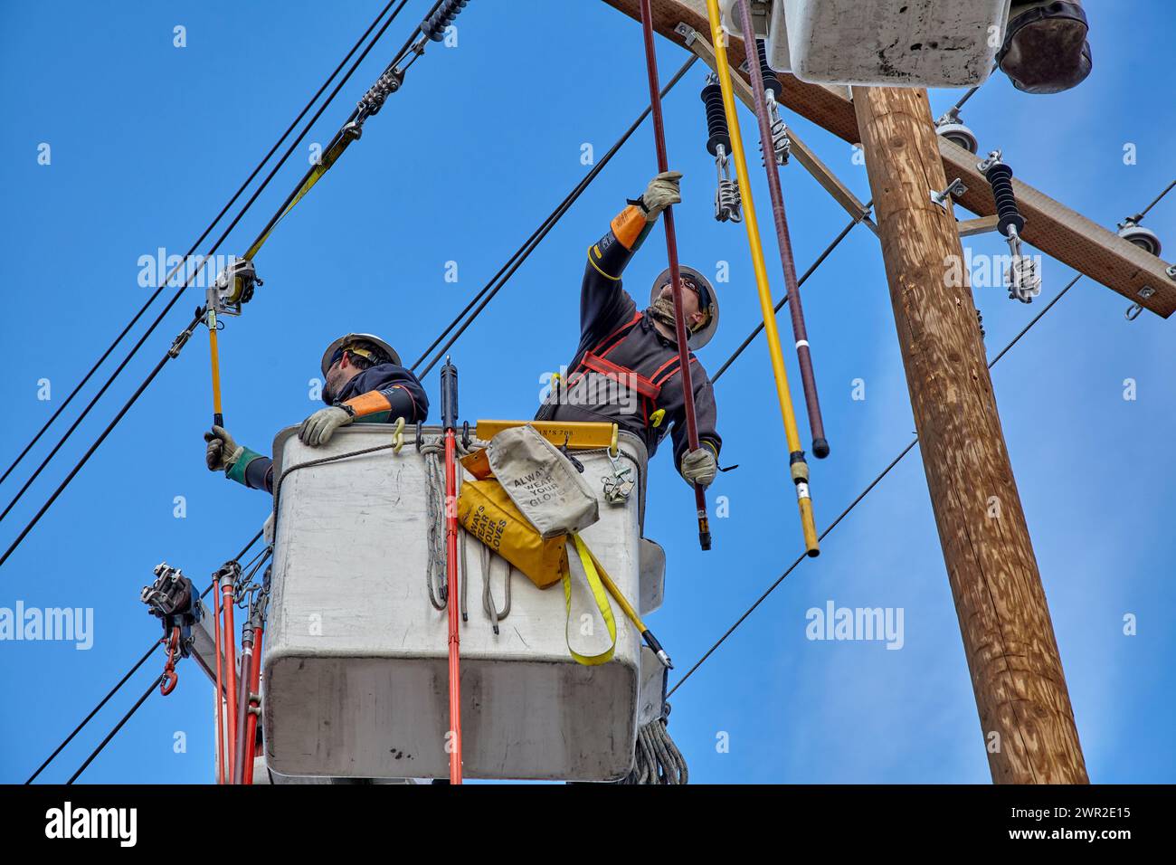 Telephone Engineers Fixing Telephone lines in the Nevada Desert Nevada ...