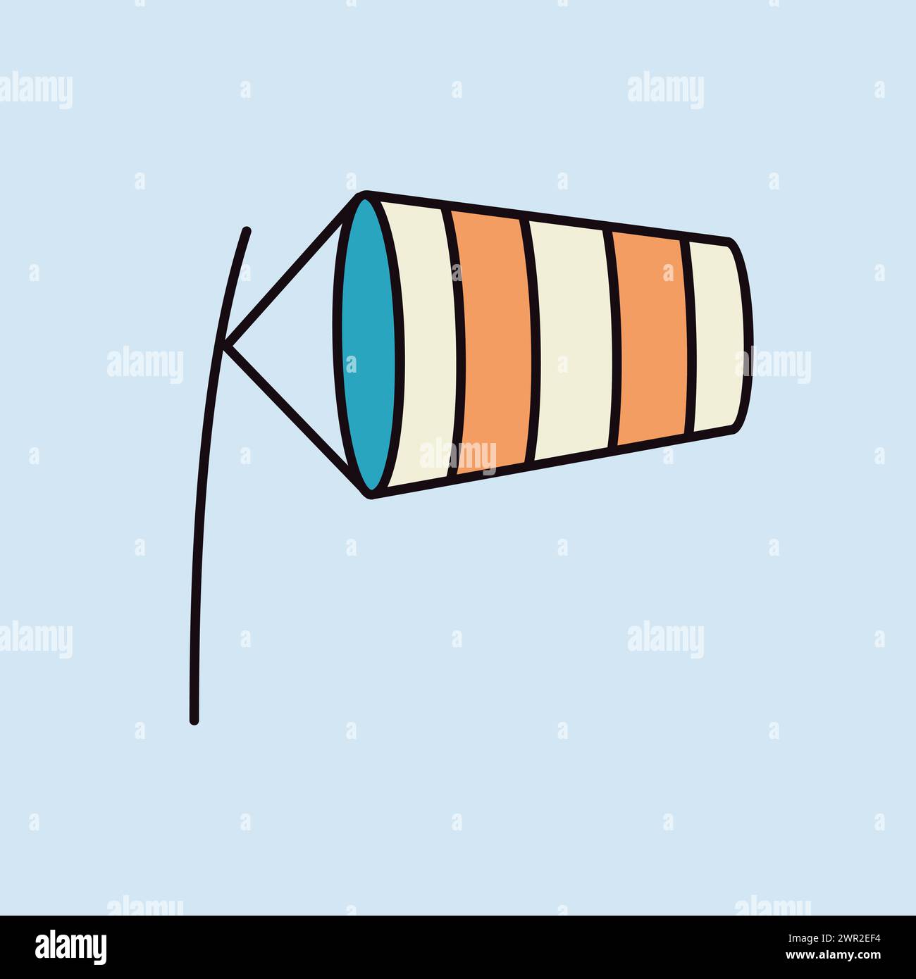 Windsocks inflated by wind at the airport runway vector icon ...