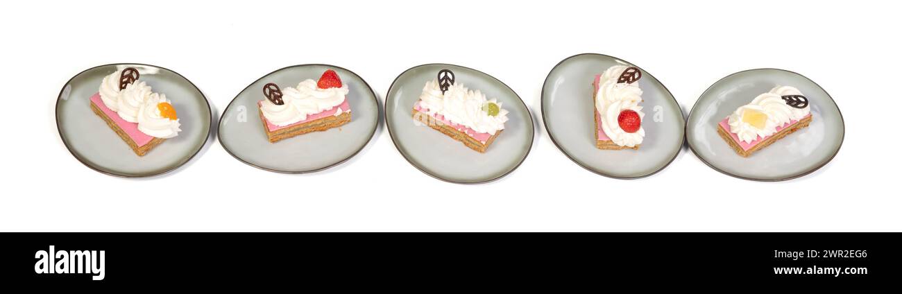 Pieces of traditional dutch oranjekoek, local delicacy from Friesland ...