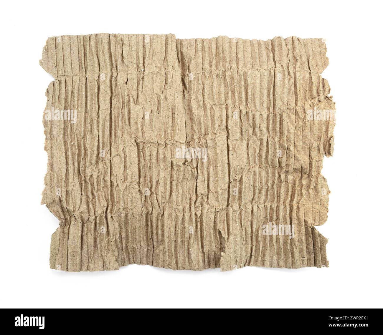 Texture of Folded Cardboard, Top View. Crumpled Cardboard surface Stock ...