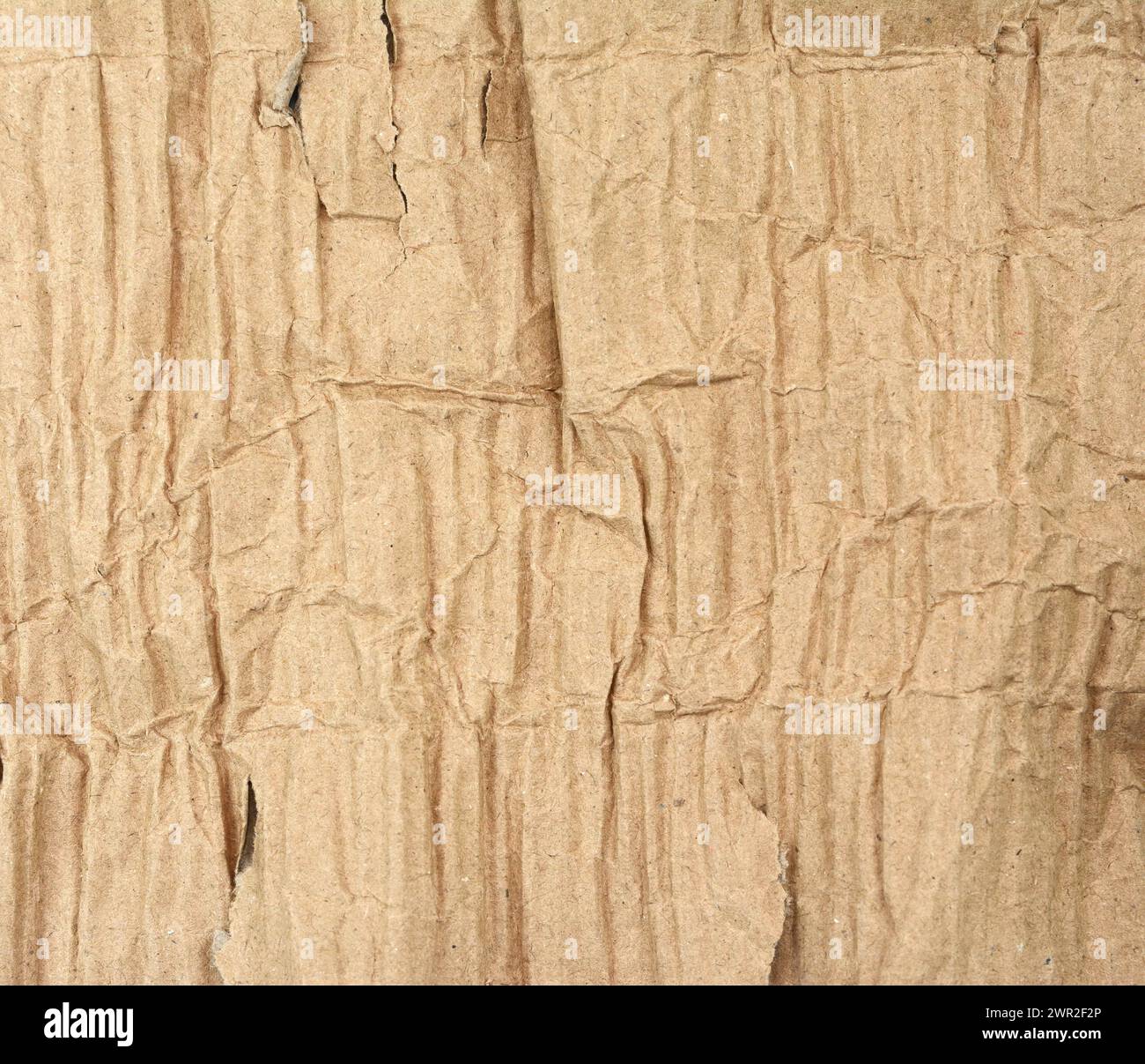 Texture of Folded Cardboard, Top View. Crumpled Cardboard surface Stock ...