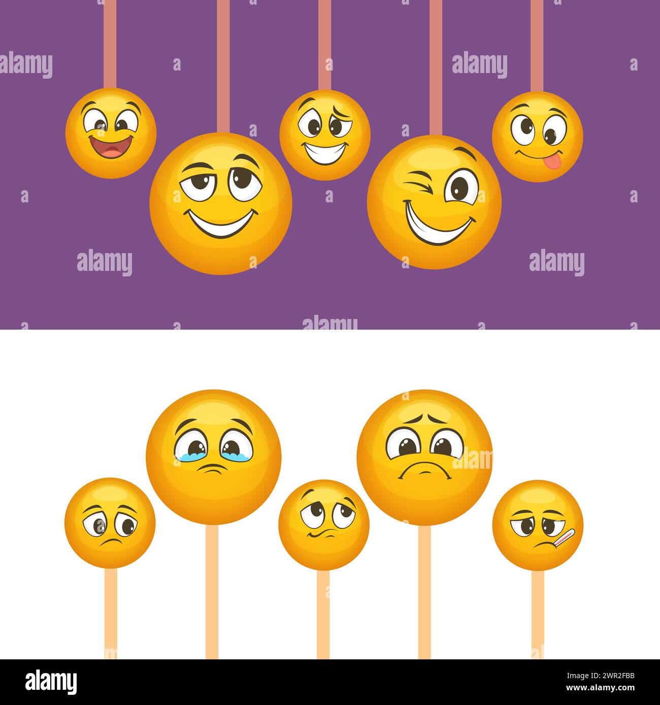Emoticon sad and happy smiles collection of smile emoticon Stock Vector ...