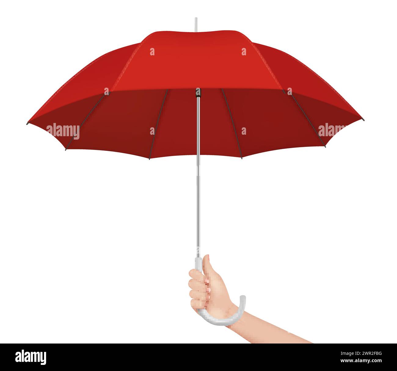 Umbrella in hand people holding red umbrella Vector realistic ...
