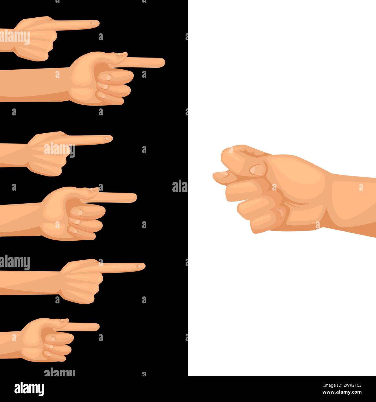 Hands gestures different hands pointing to one Stock Vector Image & Art ...