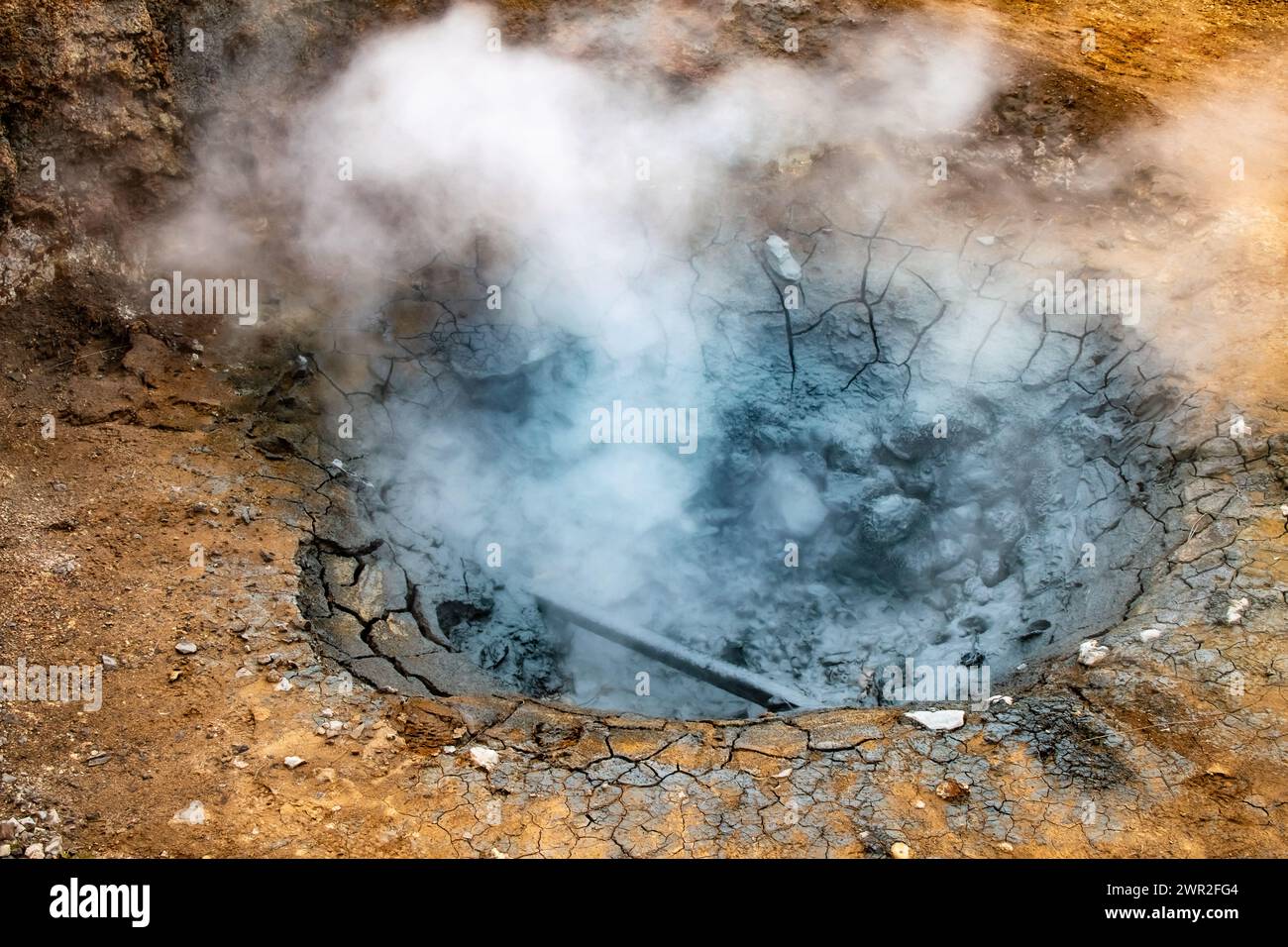 Iceland Geothermal Activity: Close-Up of Mud Volcano Eruption Stock ...