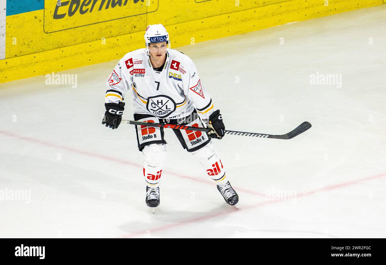 #7 Daniel Carr, Stürmer HC Lugano. (Kloten, Schweiz, 30.09.2023 Stock ...