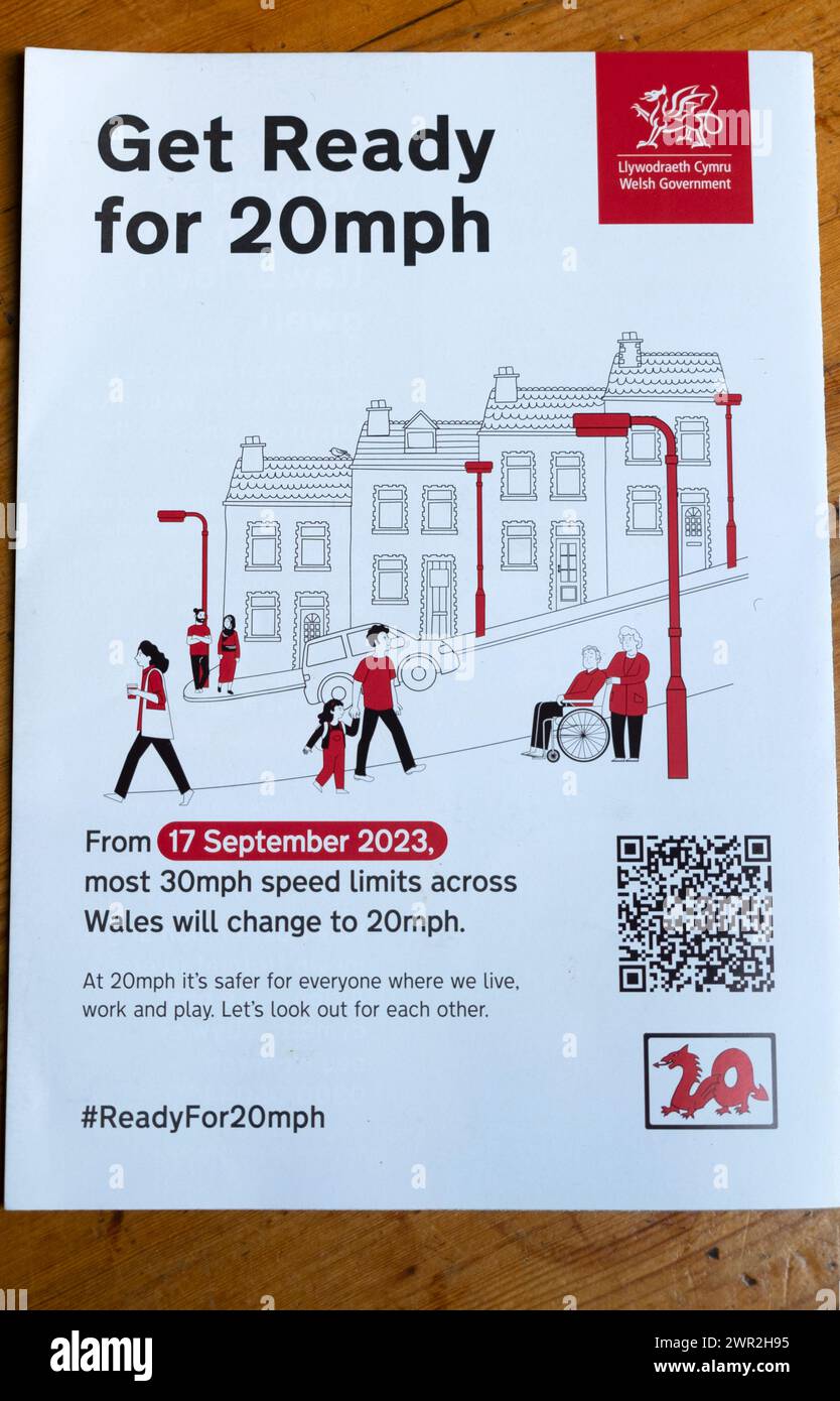 Welsh government speed limit leaflet 'Get Ready for 20mph' to prepare ...