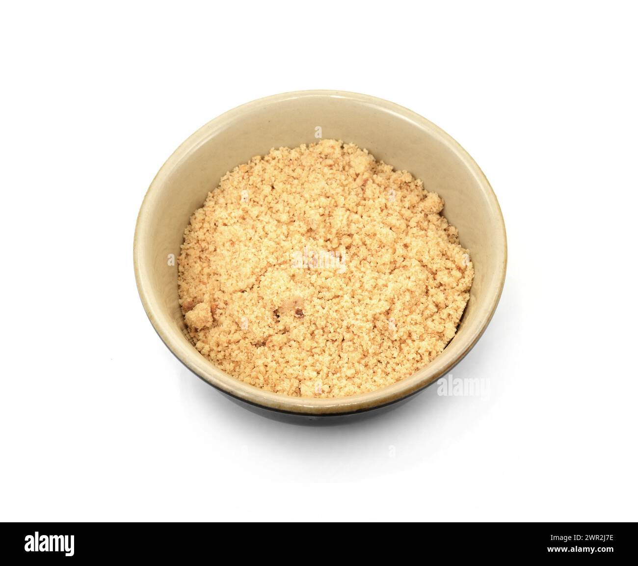 Hazelnut flours isolated on white background. Hazelnut Flours in a bowl ...