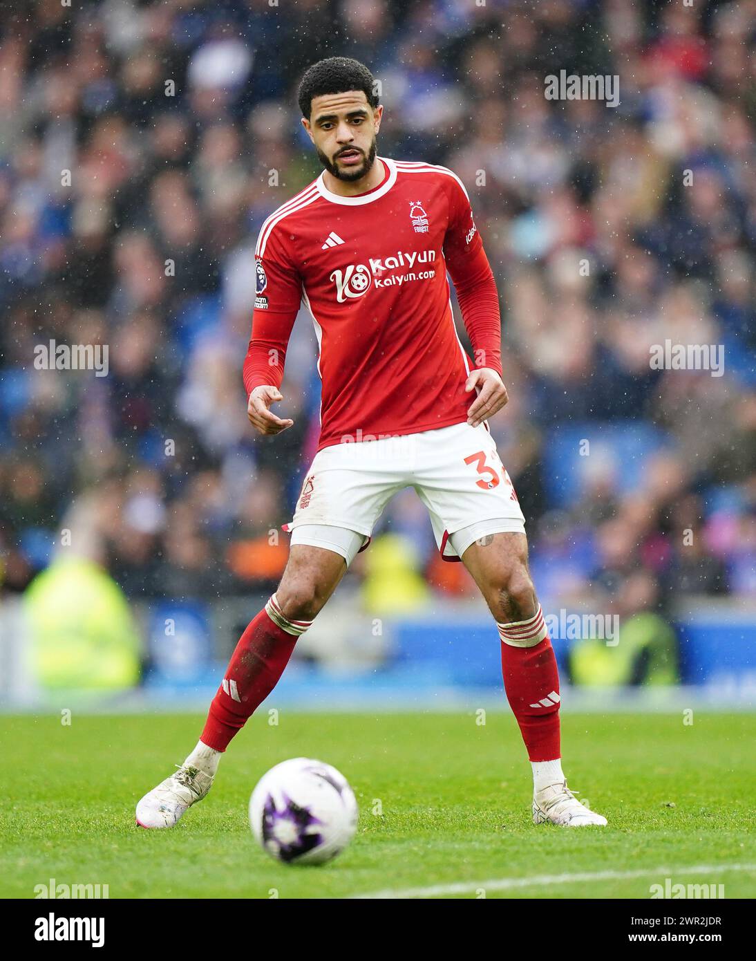 Nottingham Forest's Andrew Omobamidele during the Premier League match ...