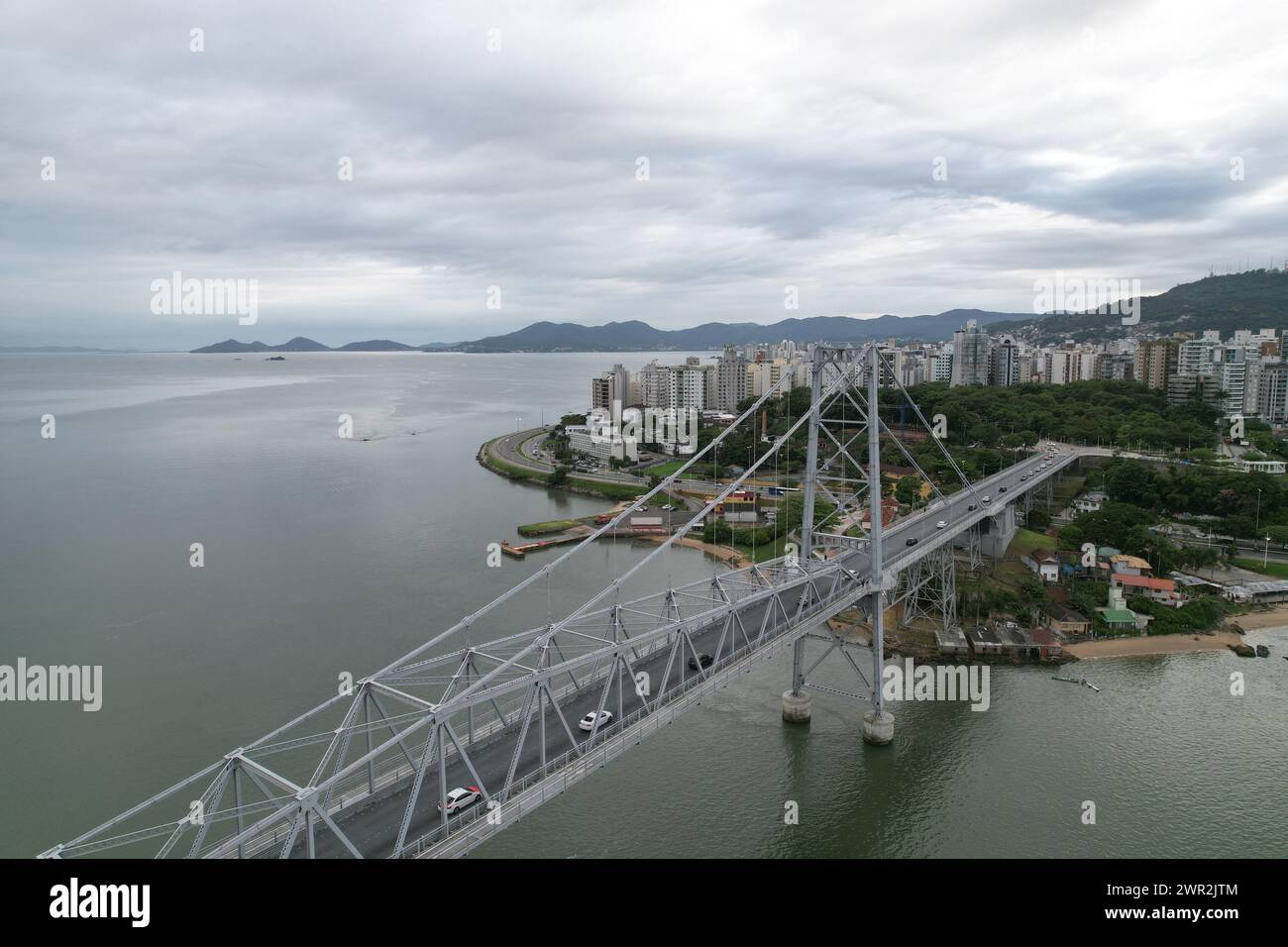 Hercilio Luz Bridge, at Florianopolis, Santa Catarin, Brazil. March ...