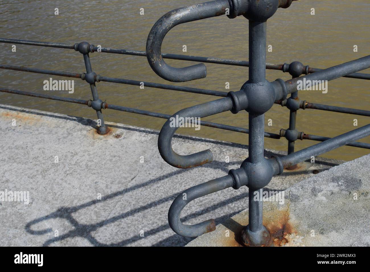Detail of black iron railings Stock Photo - Alamy