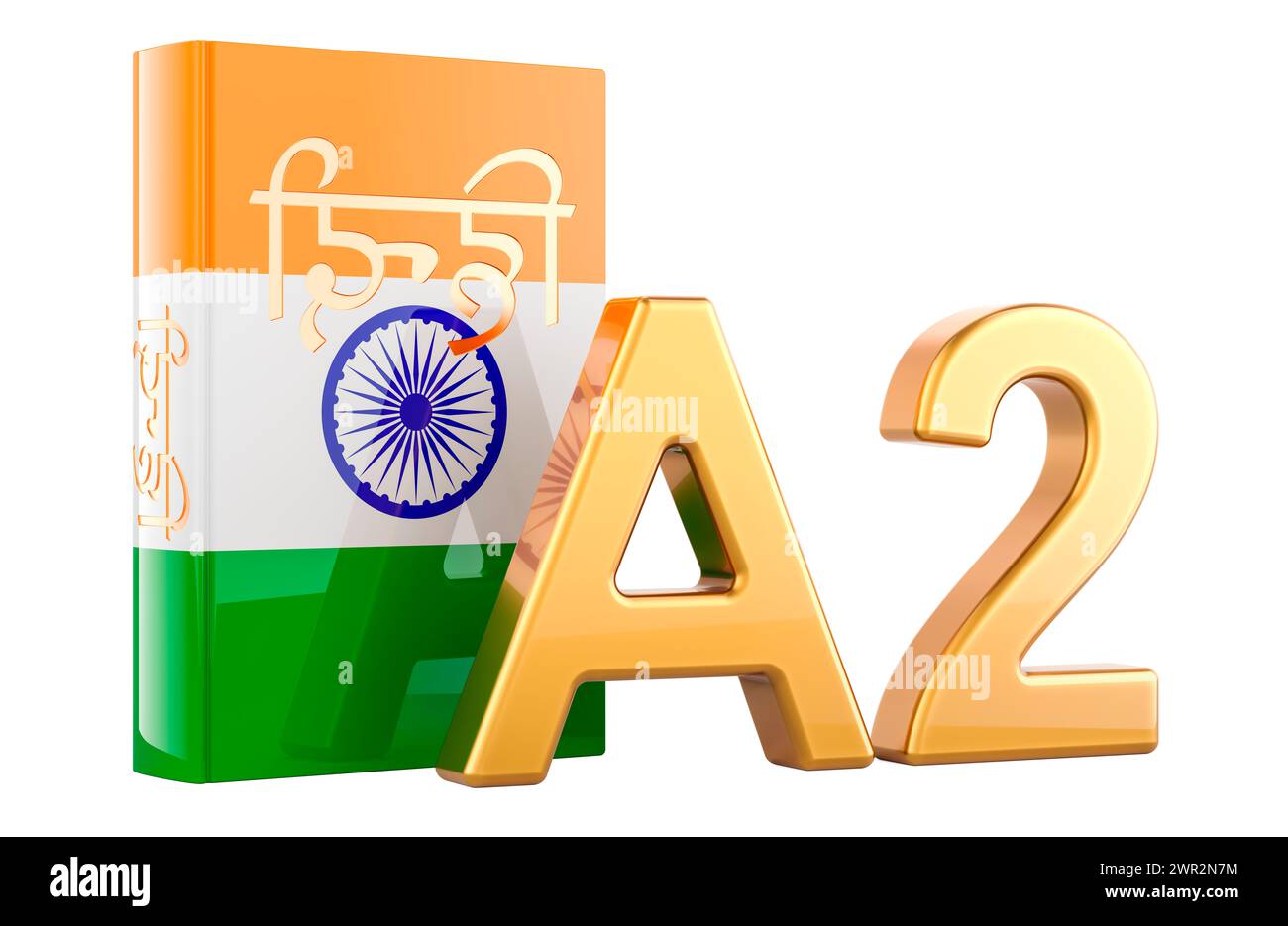 A2 Indian level, concept. Level pre intermediate, 3D rendering isolated ...