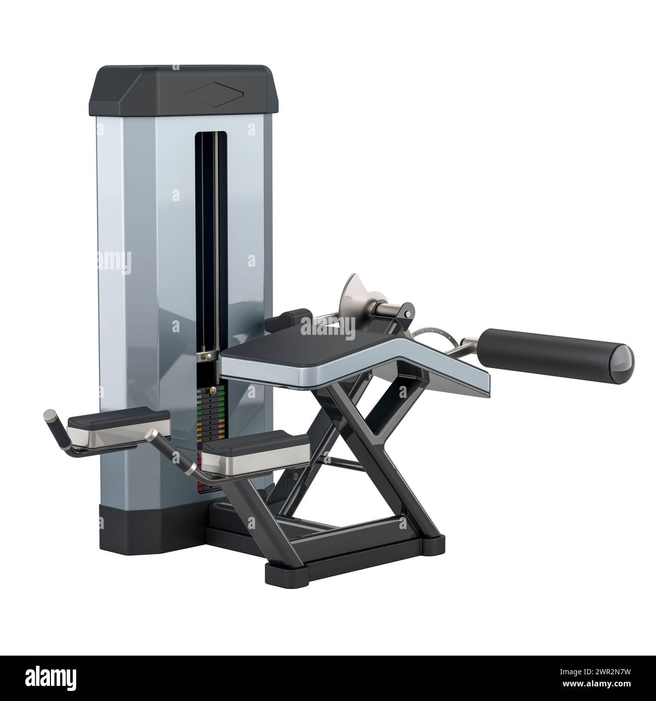Leg Curl Machine, 3D rendering isolated on white background Stock Photo ...