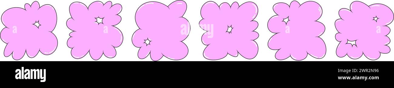 Bubble abstract shapes y2k set vector illustration Stock Vector Image ...