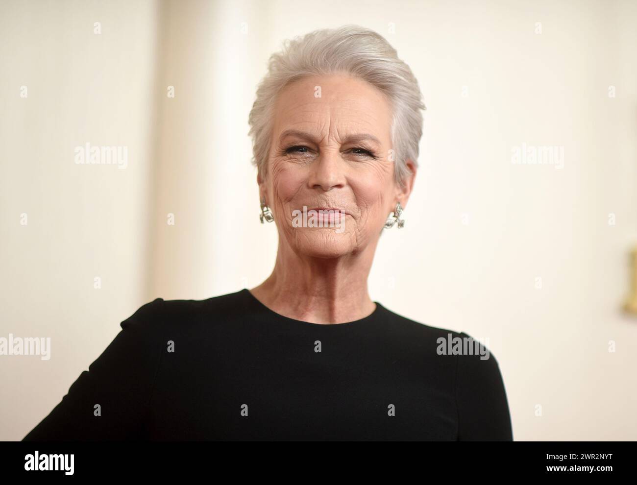 Jamie Lee Curtis arrives at the Oscars on Sunday, March 10, 2024, at ...