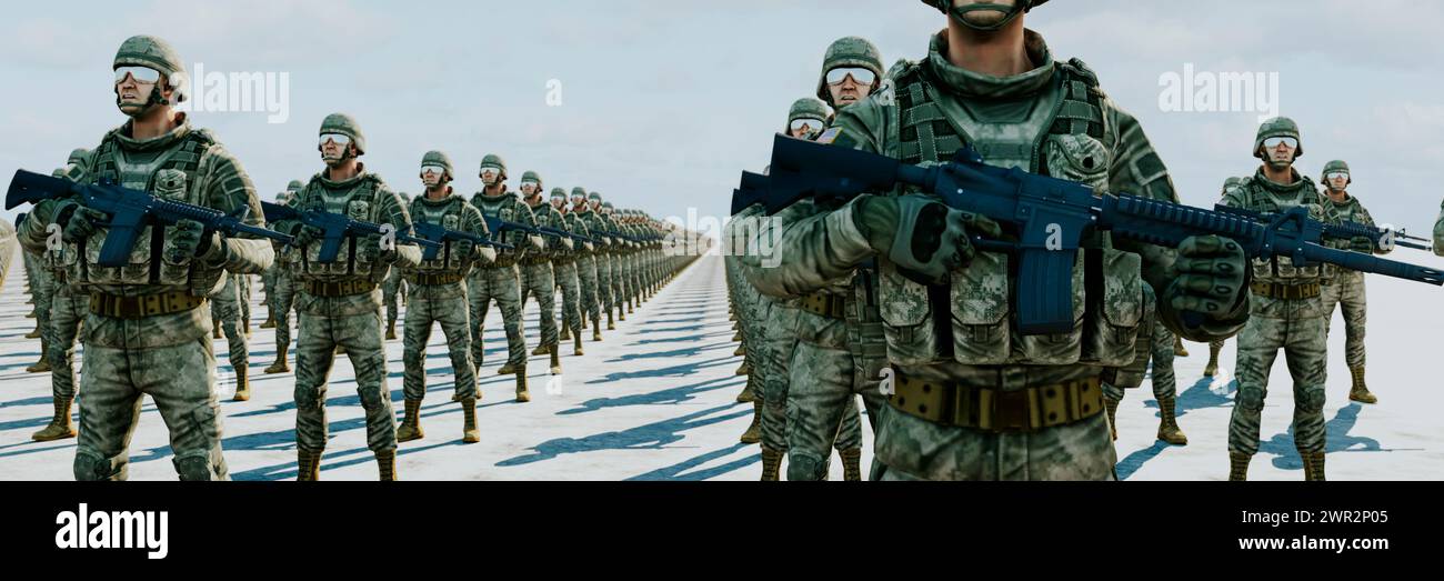 Digital soldiers on parade hi-res stock photography and images - Alamy