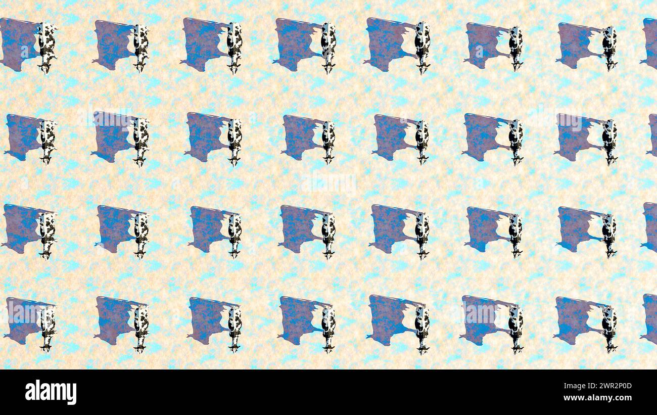 Kaleidoscope of Cows: Artistic Pattern of Black and White Dairy Cows on ...