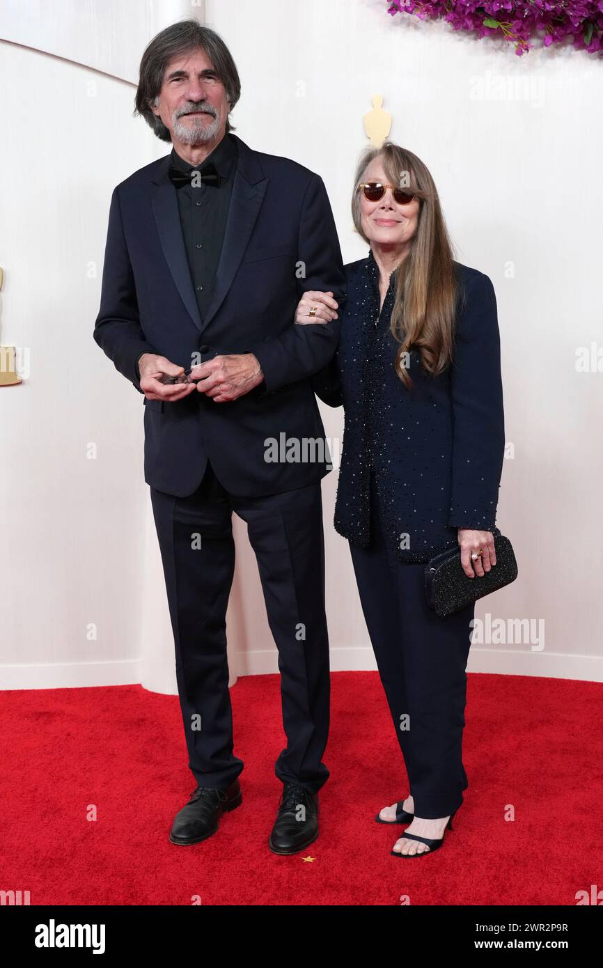 Jack Fisk, left, and Sissy Spacek arrive at the Oscars on Sunday, March ...