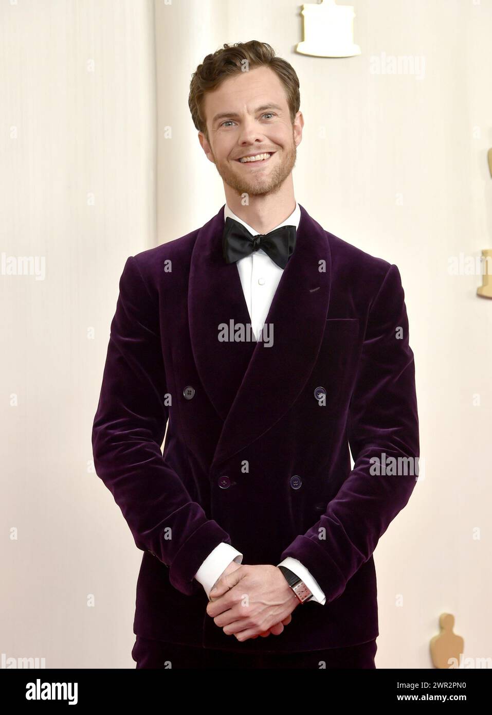 Jack Quaid arrives at the Oscars on Sunday, March 10, 2024, at the ...