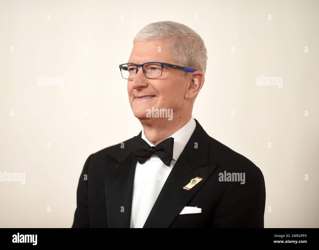 Tim Cook arrives at the Oscars on Sunday, March 10, 2024, at the Dolby ...