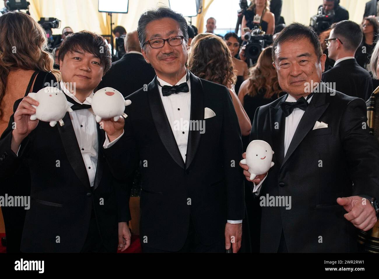 Kenichi Yoda, from left, Kiyofumi Nakajima and Hiroyuki Fukuda arrive ...