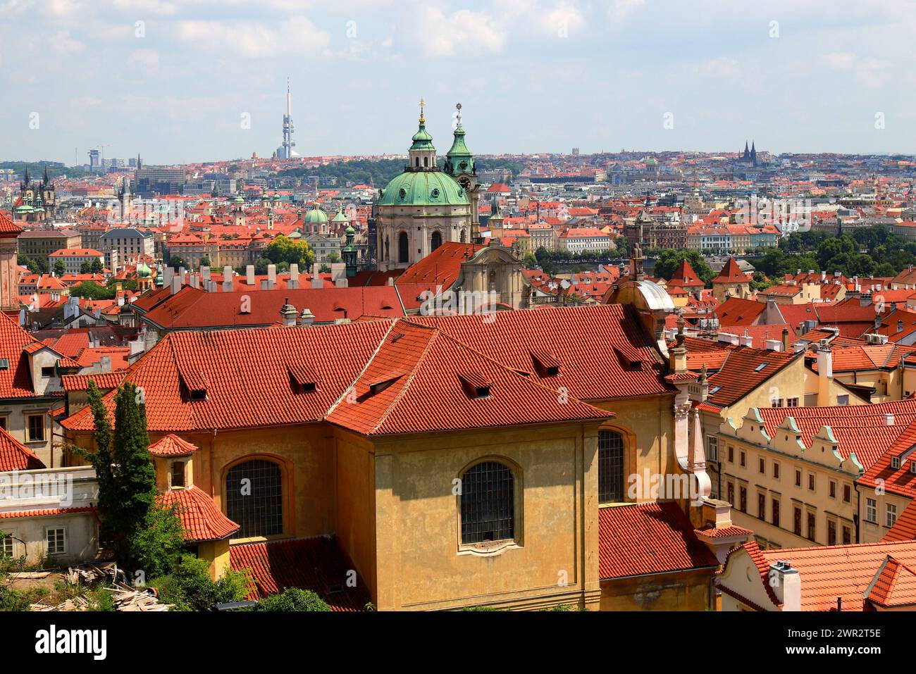 Prague, Czech Republic. Mala Strana, Old Town of Prague. Top view of ...