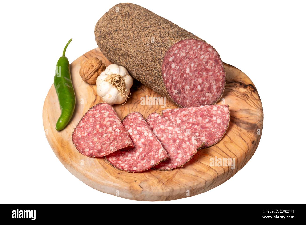 Peppered salami slice hi-res stock photography and images - Alamy