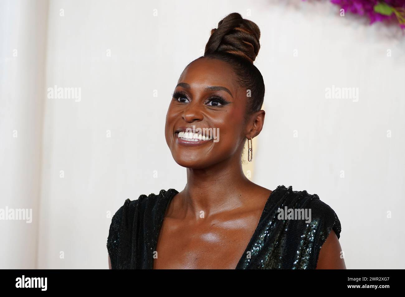 Issa Rae arrives at the Oscars on Sunday, March 10, 2024, at the Dolby ...
