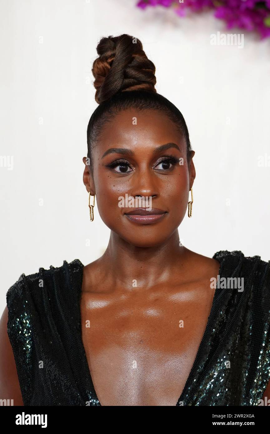 Issa Rae arrives at the Oscars on Sunday, March 10, 2024, at the Dolby ...