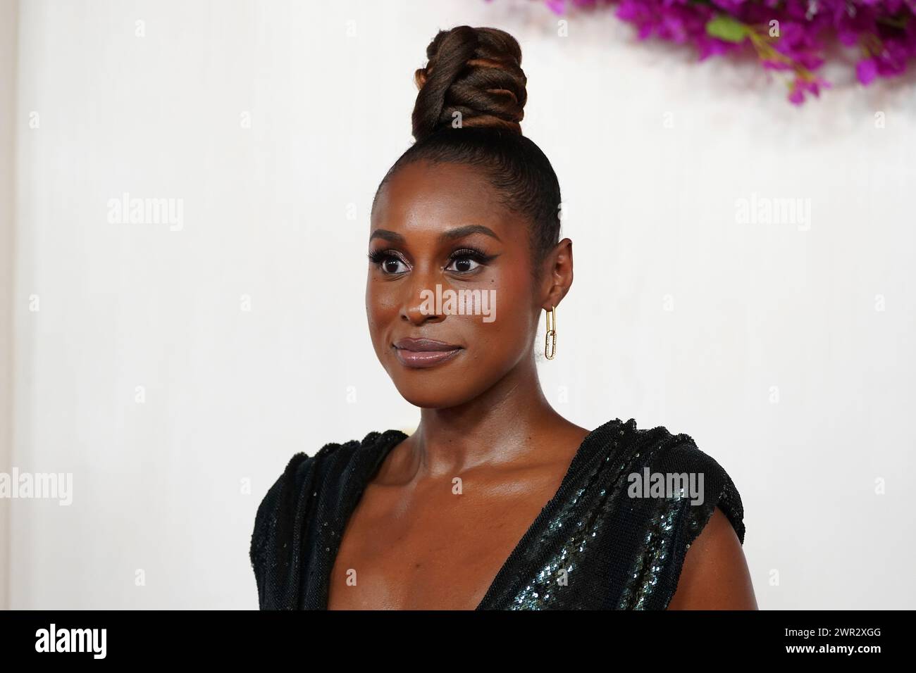 Issa Rae arrives at the Oscars on Sunday, March 10, 2024, at the Dolby ...