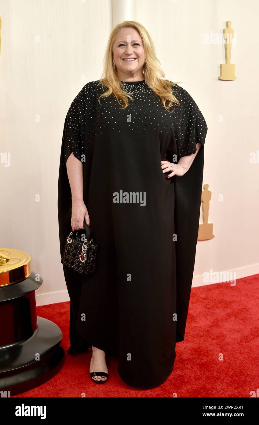Debra O'Connell arrives at the Oscars on Sunday, March 10, 2024, at the ...