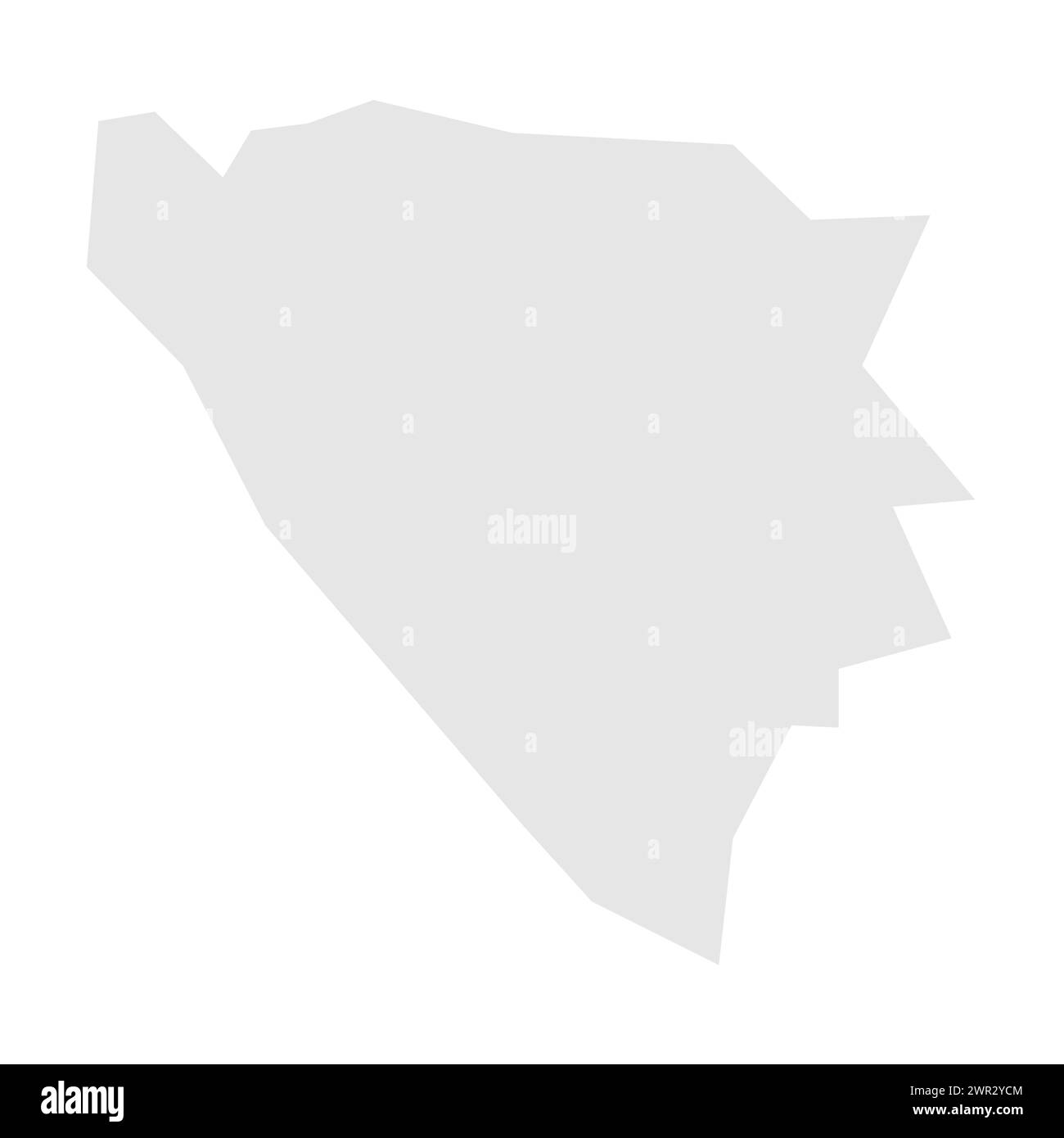 Bosnia and Herzegovina country simplified map. Light grey silhouette ...