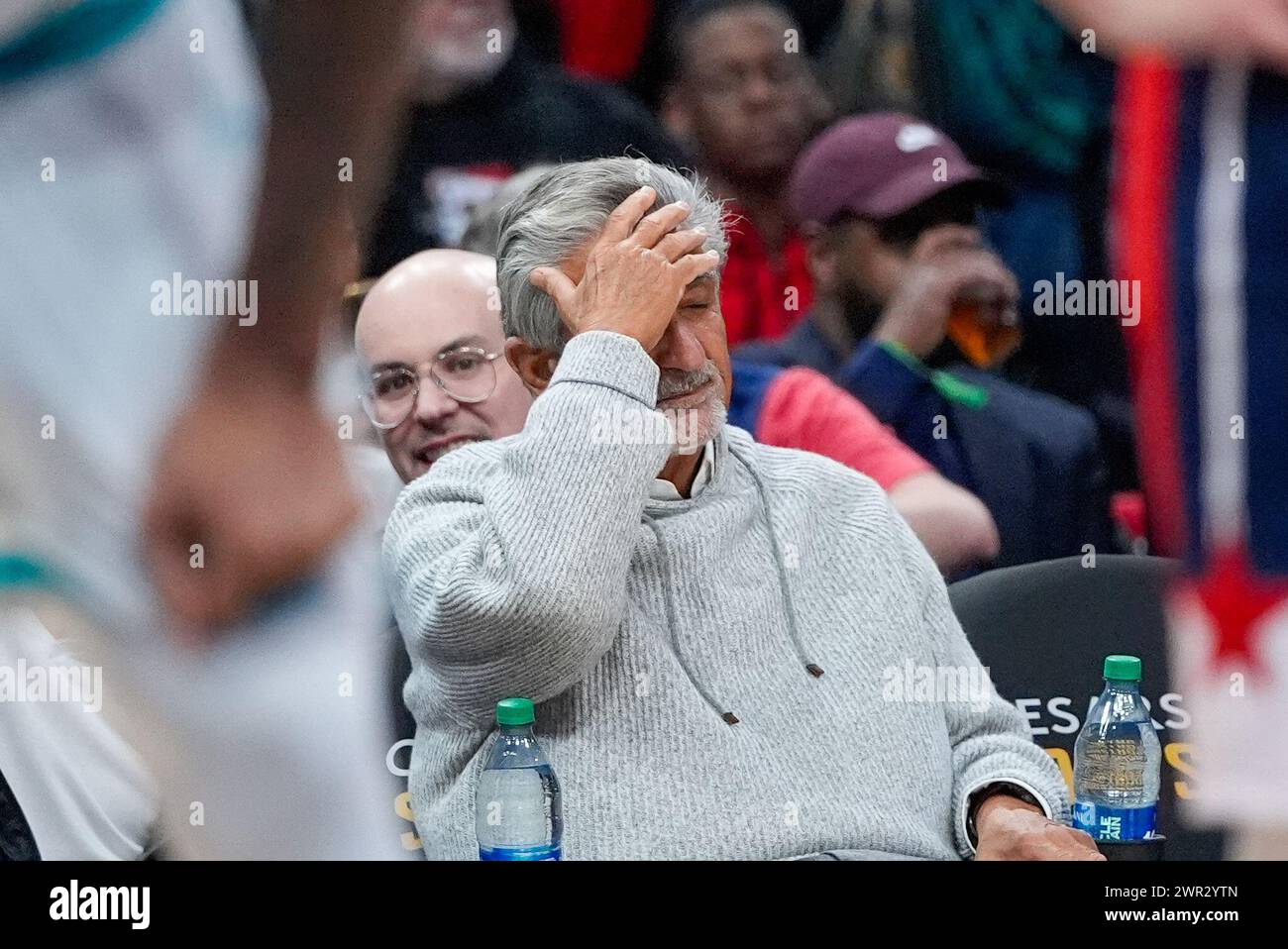 Washington Wizards owner Ted Leonsis sits during the second half of an ...