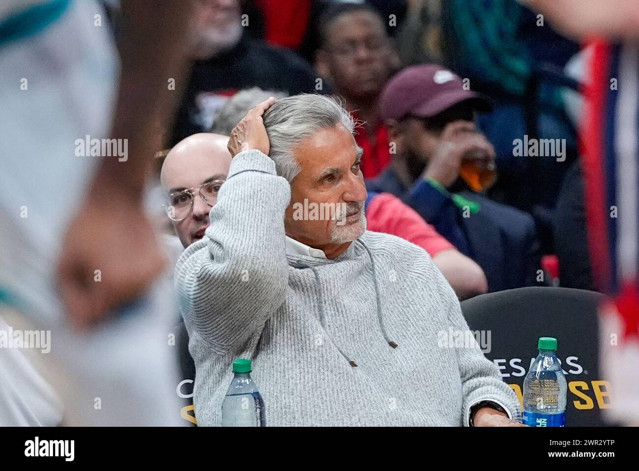 Washington Wizards owner Ted Leonsis sits during the second half of an ...