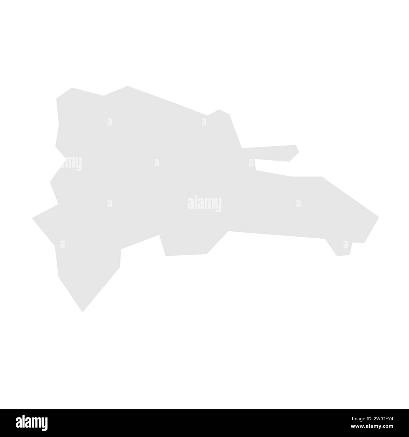 Dominican Republic country simplified map. Light grey silhouette with ...