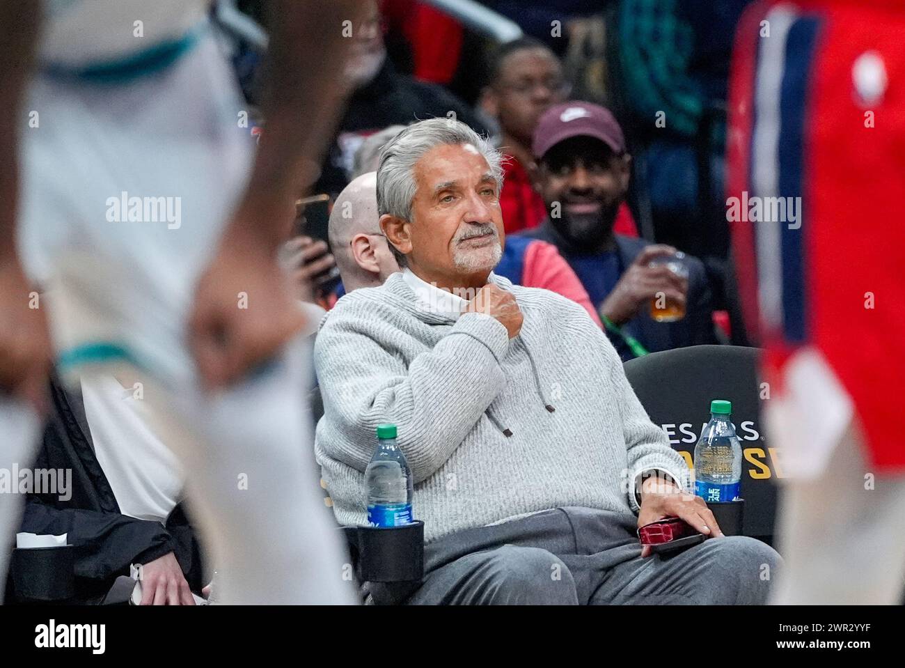 Washington Wizards owner Ted Leonsis sits during the second half of an ...