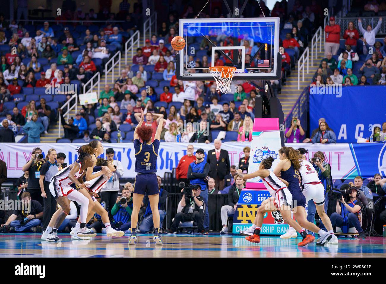 Greensboro, North Carolina, USA. 10th Mar, 2024. Notre Dame guard and 2024 ACC Tournament MVP ...