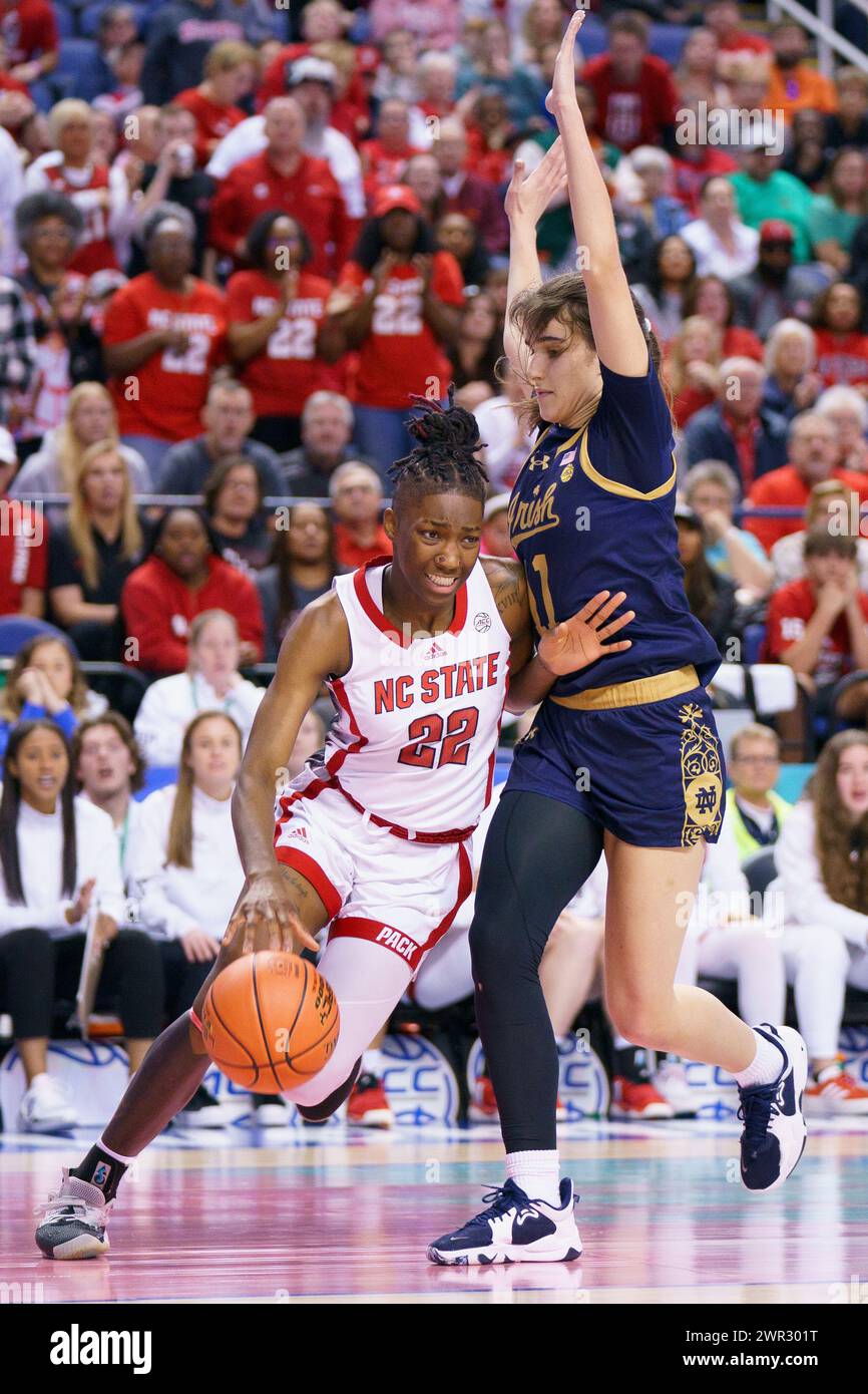Greensboro, North Carolina, USA. 10th Mar, 2024. NC State guard SANIYA ...