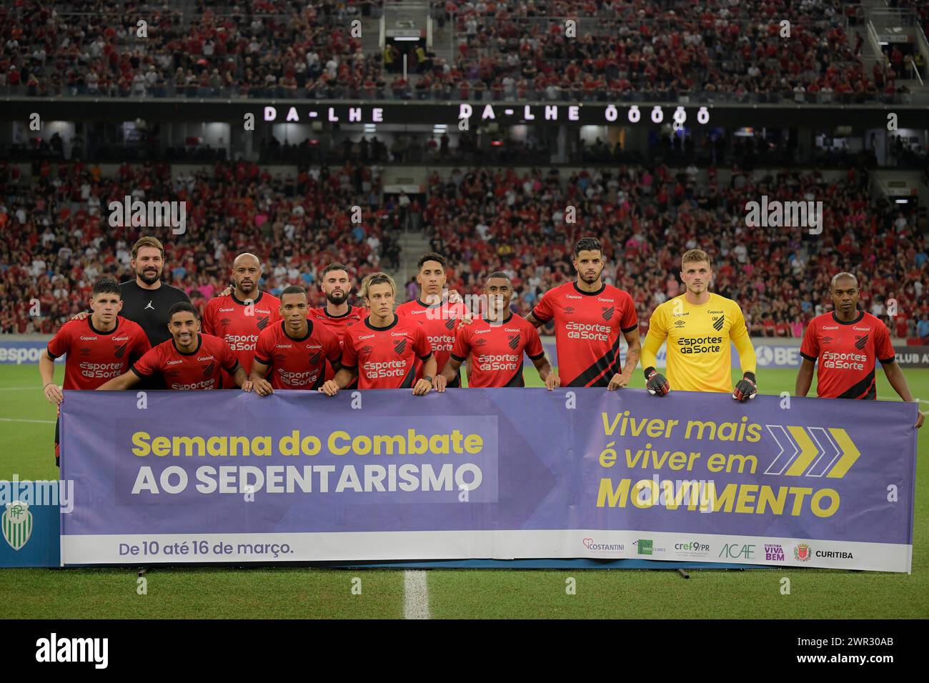 Curitiba, Brazil. 10th Mar, 2024. Athletico team during Athletico and ...