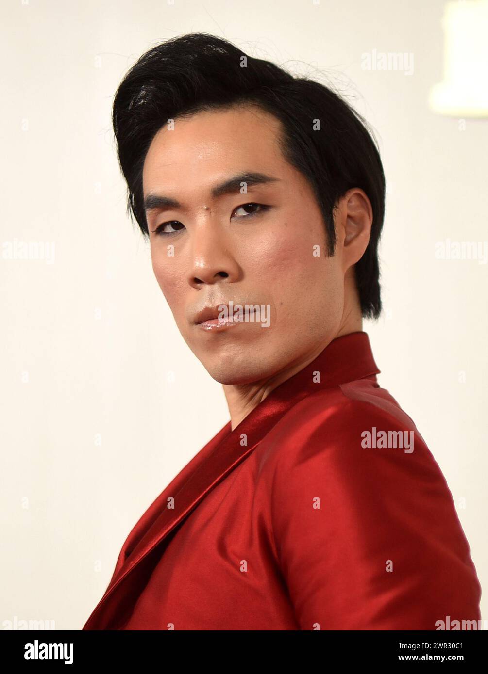 Eugene Lee Yang arrives at the Oscars on Sunday, March 10, 2024, at the Dolby Theatre in Los ...