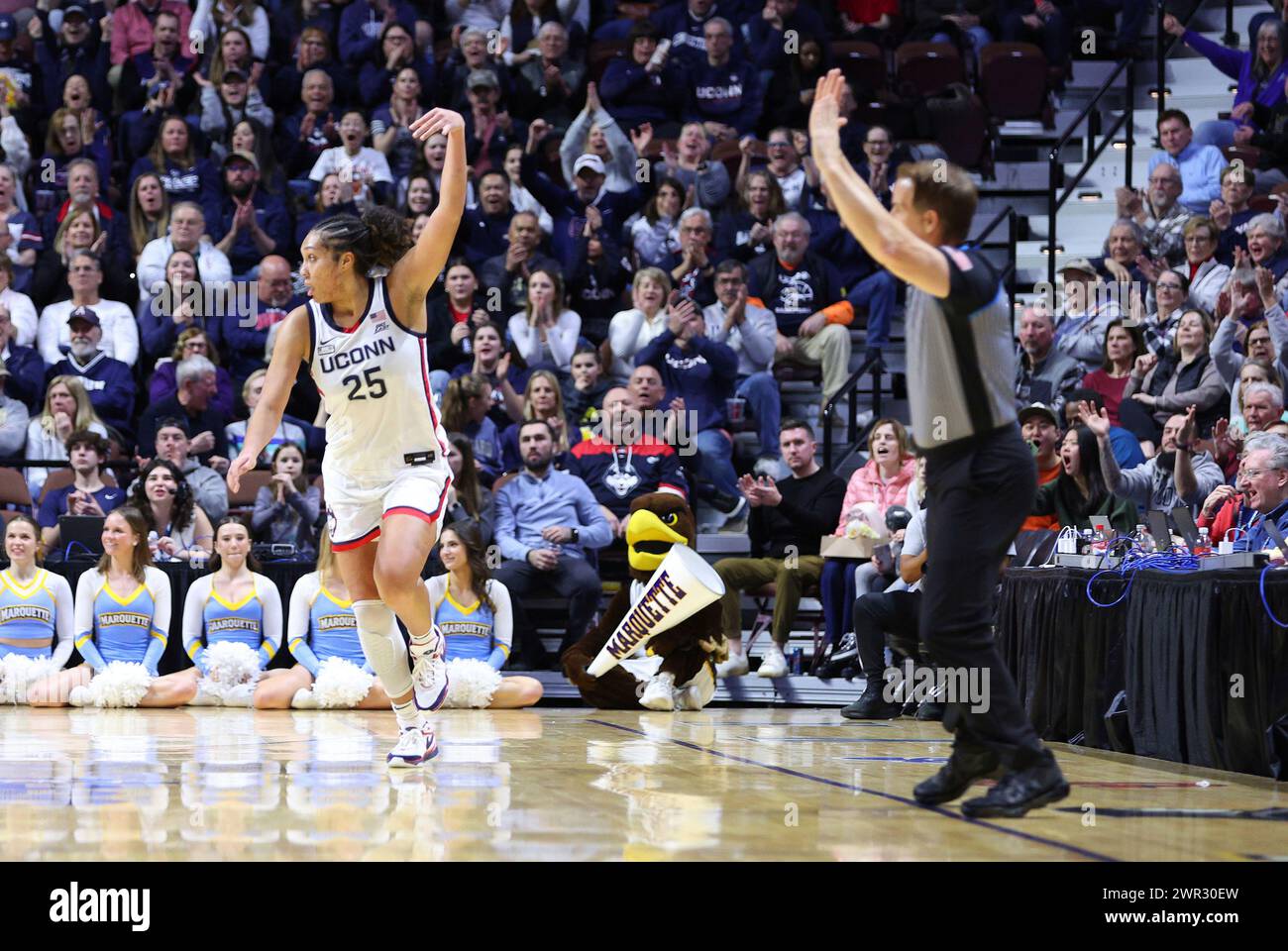 UNCASVILLE, CT - MARCH 10: UConn Huskies forward Ice Brady (25) reacts ...