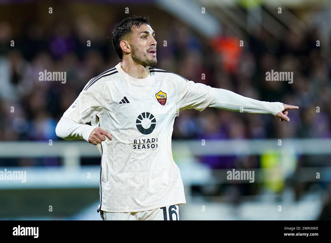 Florence, Italy. 10th Mar, 2024. Leandro Paredes of AS Roma gestures ...