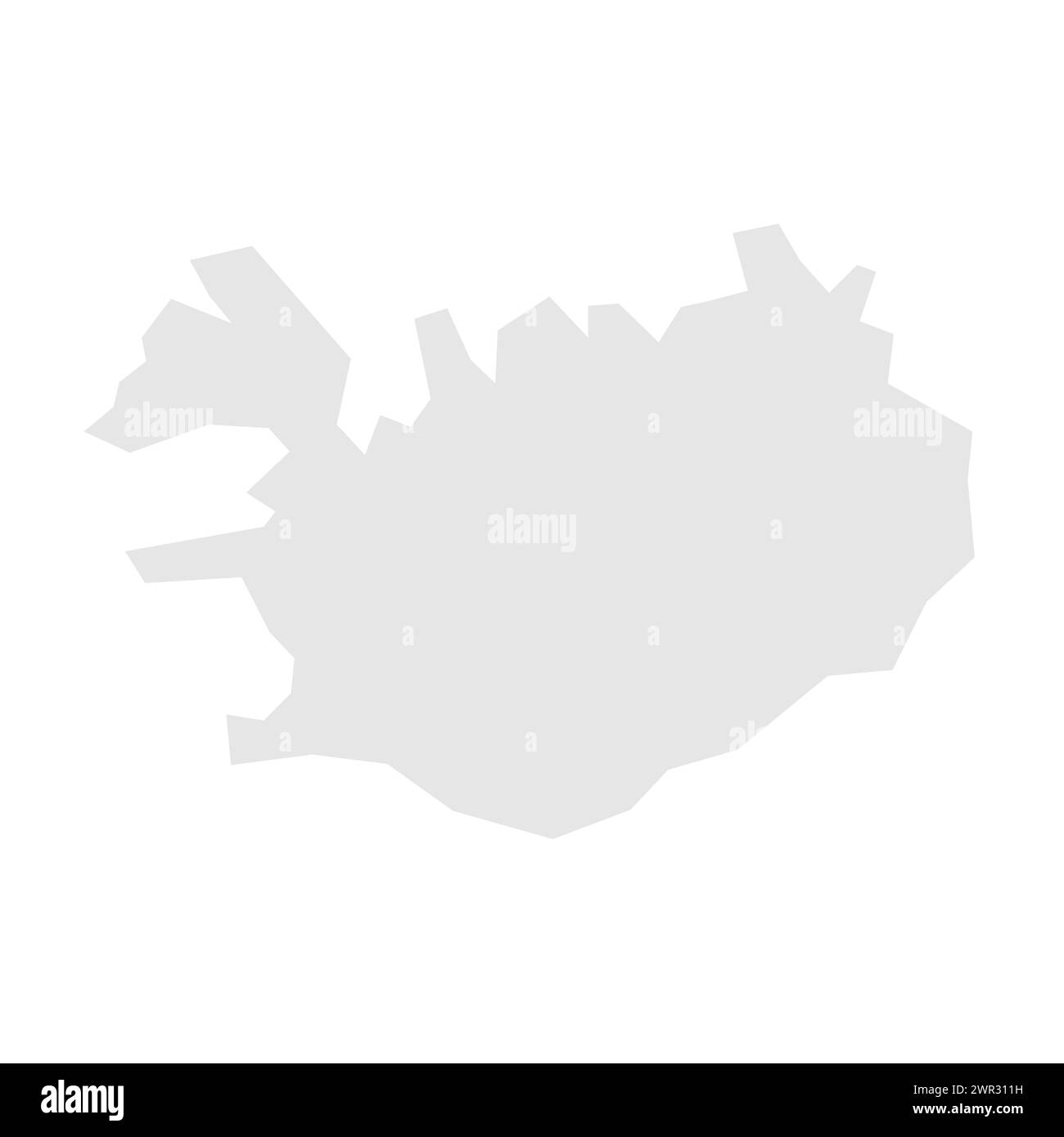 Iceland blank map Black and White Stock Photos & Images - Alamy
