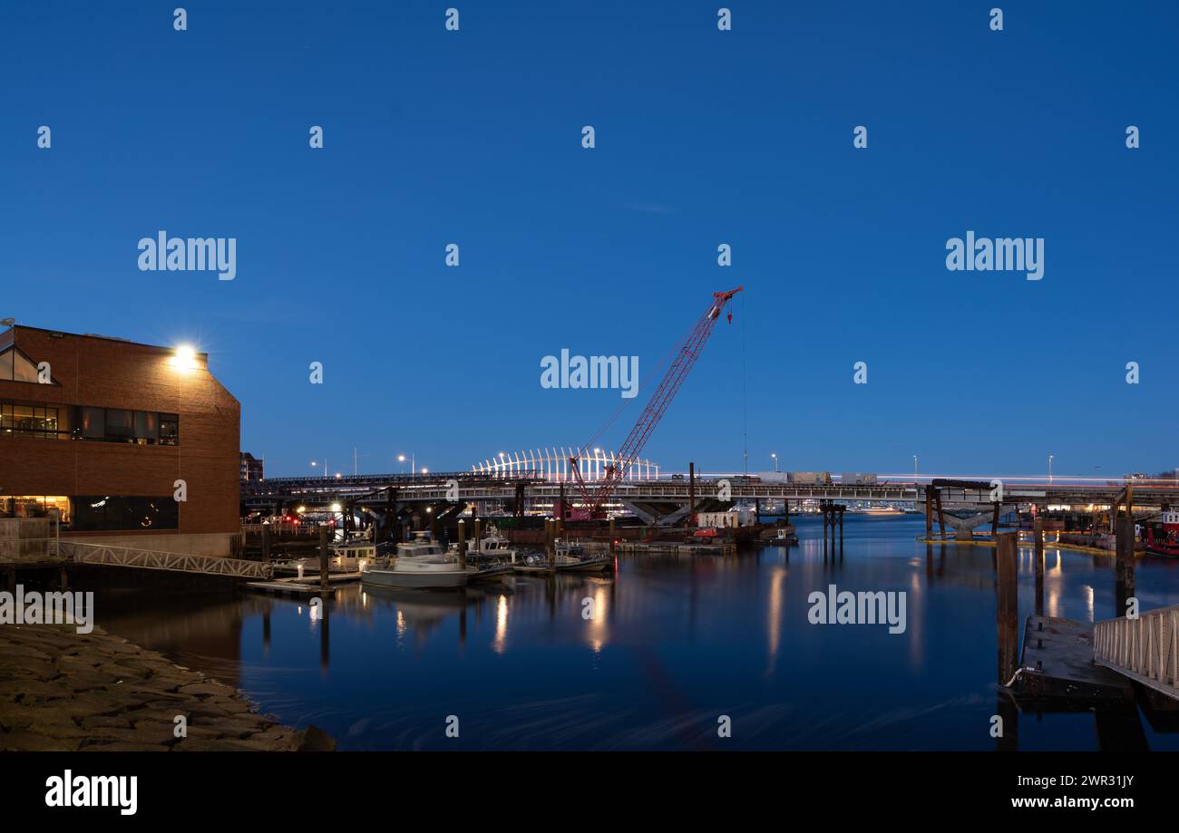 Boston MA, USA - March 8th, 2024 - The North Washington Street Bridge ...