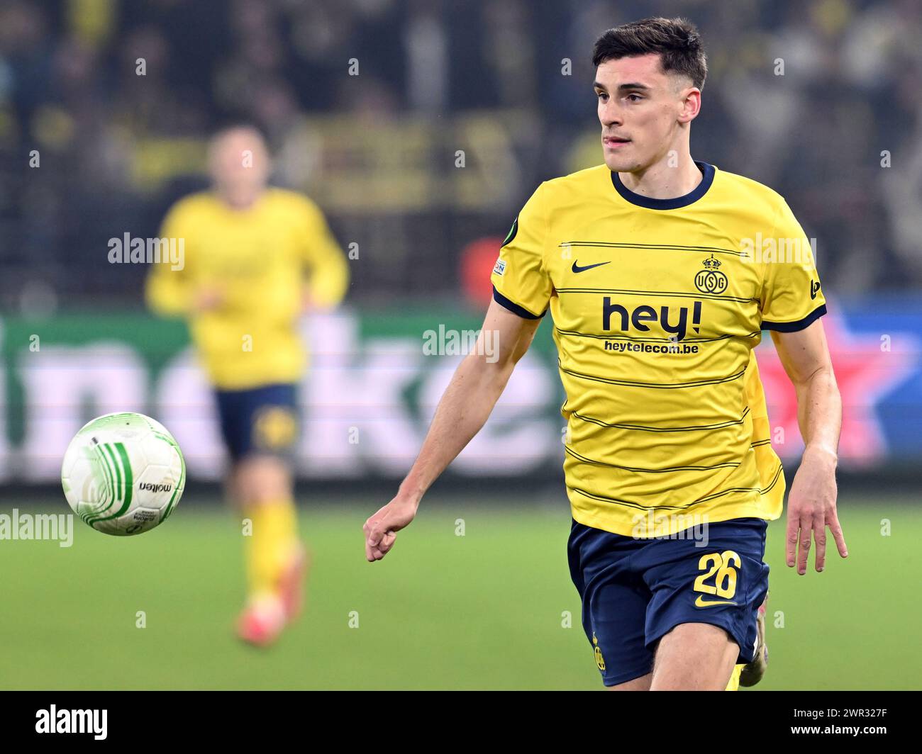 BRUSSELS - Ross Sykes of Royale Union Saint-Gilloise during the UEFA ...