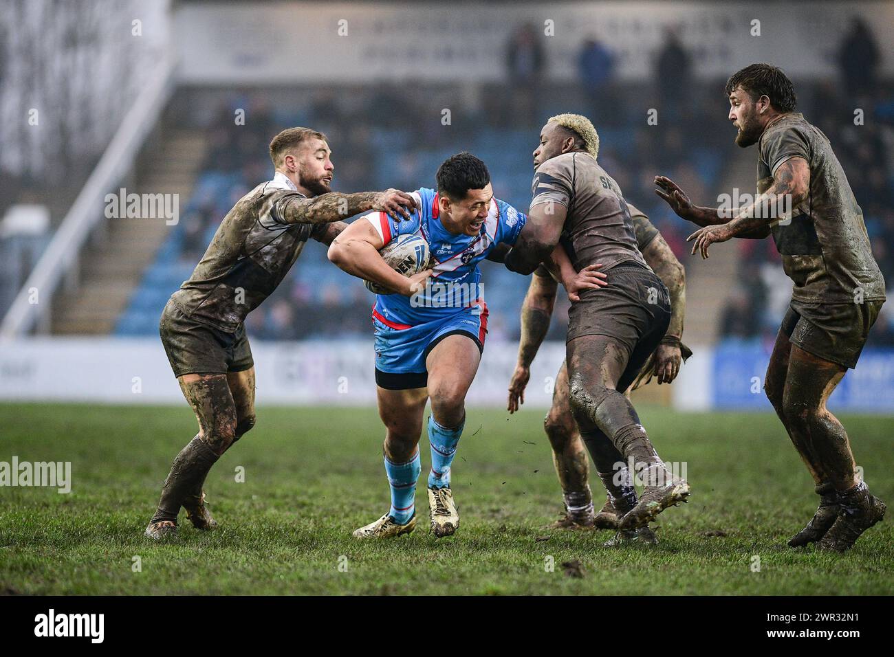 Featherstone, UK. 10th Mar, 2024. Wakefield Trinity's Isiah Vagana in ...