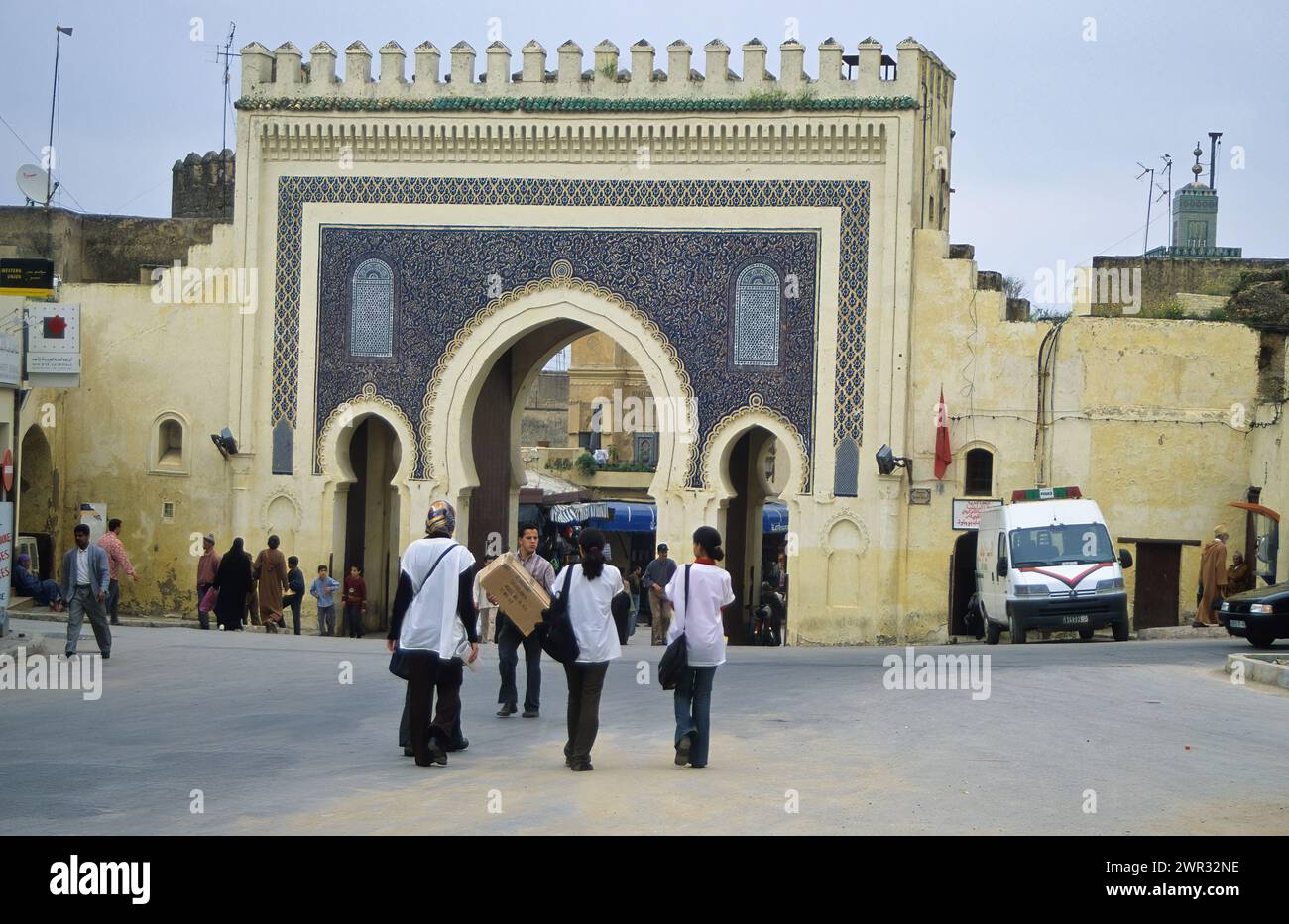 Fez, Morocco. Bab Bou Jeloud (Boujeloud) Gate, built 1913, the ...